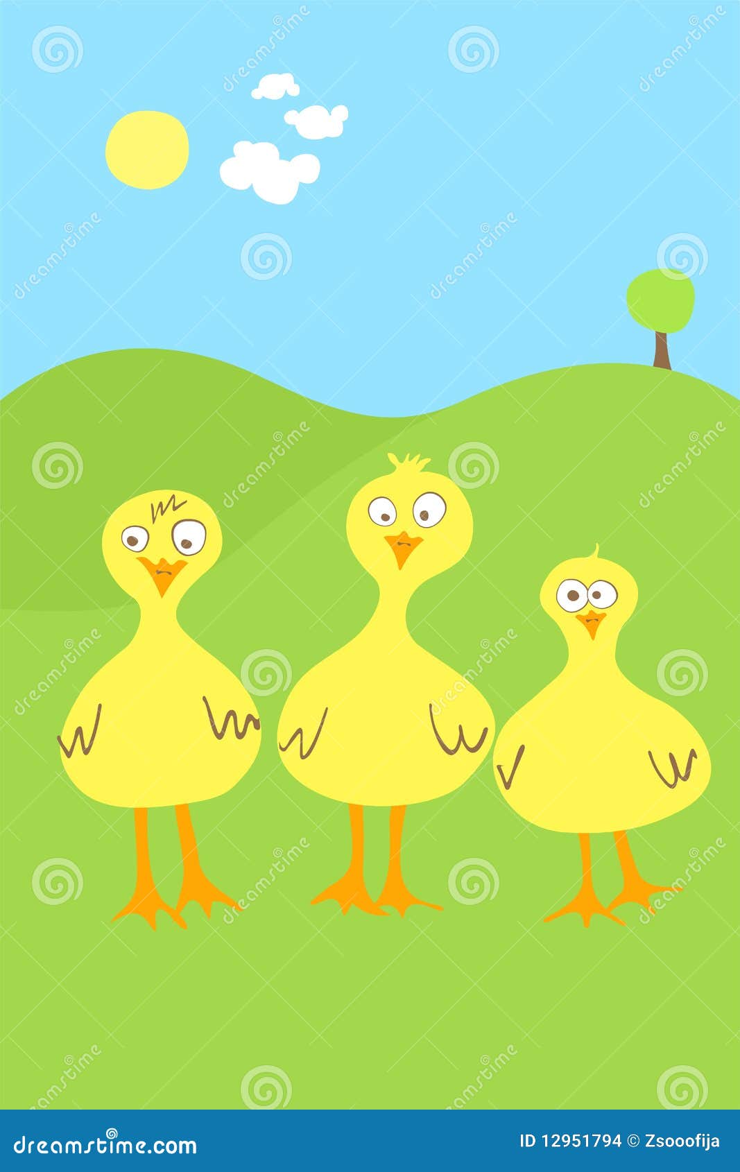 Three ducks stock vector. Illustration of bird, card - 12951794