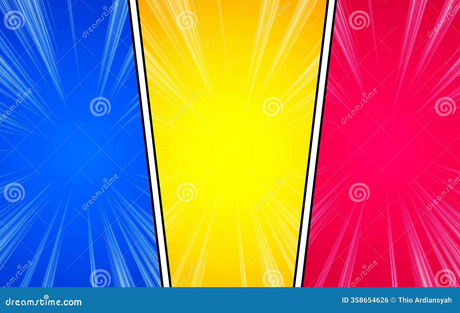 Three Dynamic Comic Book Style Panels. Vector Illustration Stock Vector ...
