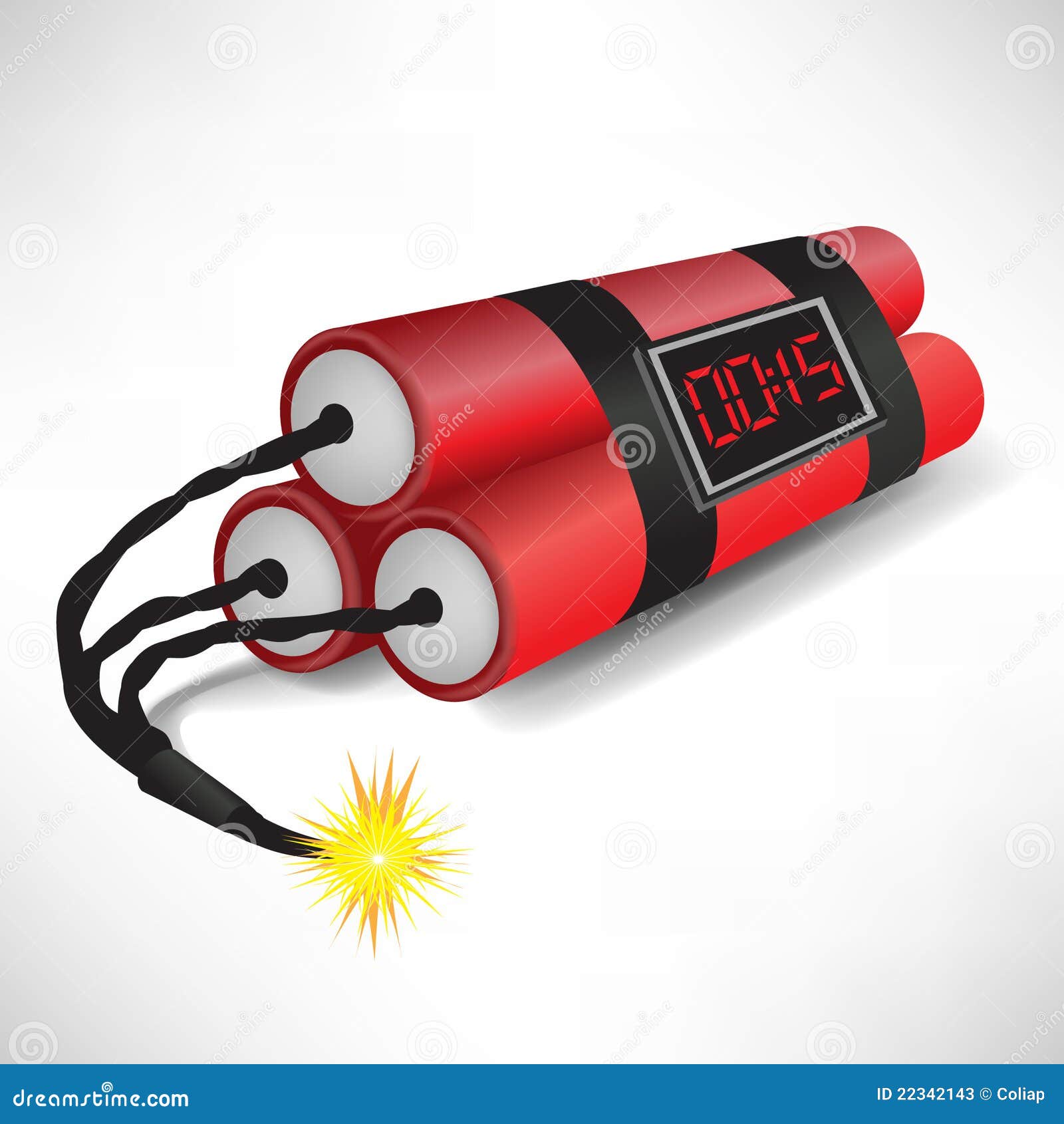 Three Dynamites with Clock Exploding Stock Vector - Illustration of ...