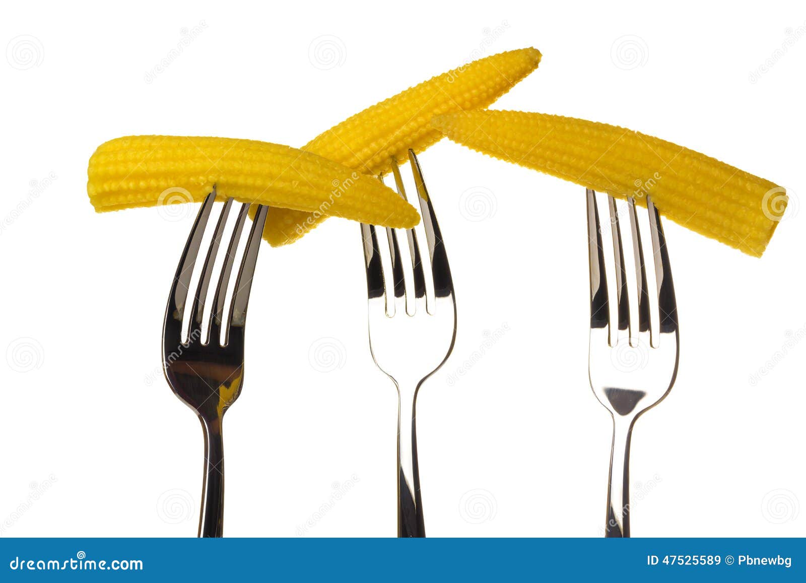 Three Ear of Corn on a Fork Stock Image - Image of food, ingredient ...