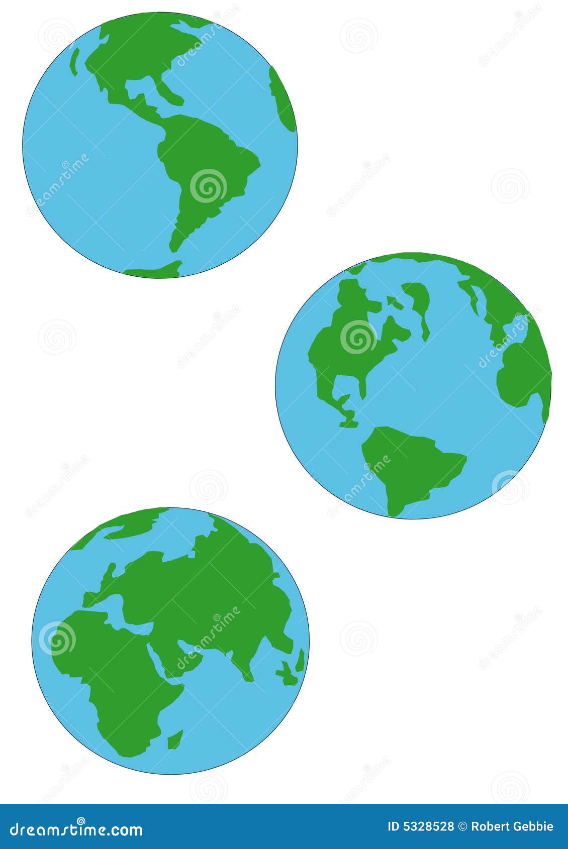 Three Earth Globes stock vector. Illustration of earth - 5328528