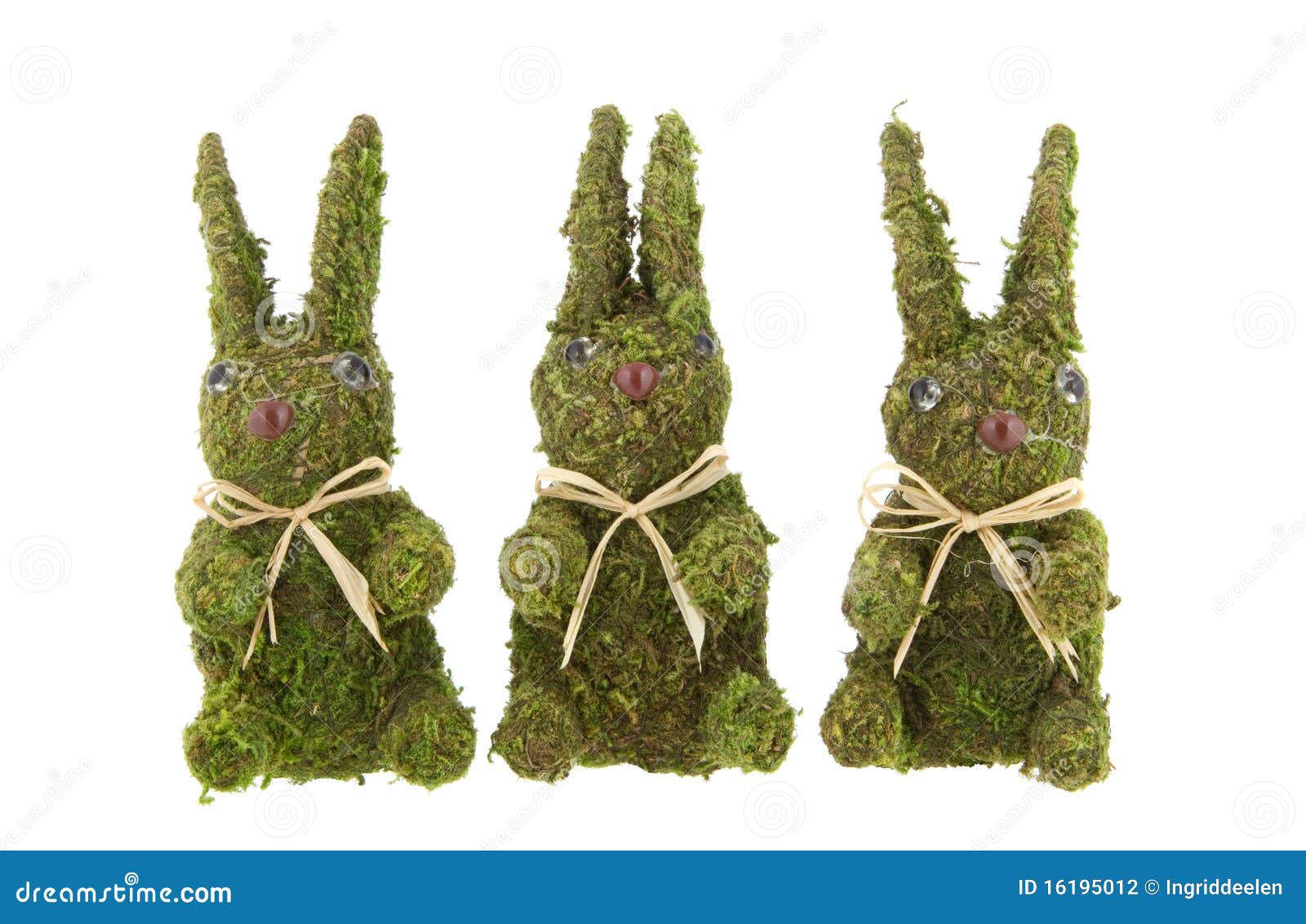 Three Easter bunnies stock photo. Image of bunny, raffia - 16195012