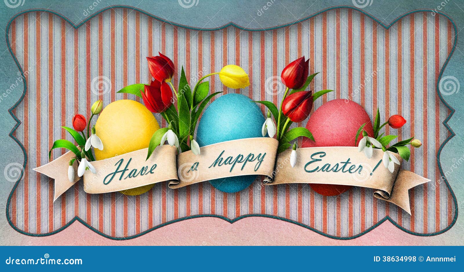 Three Easter Eggs with Flowers. Stock Illustration - Illustration of ...