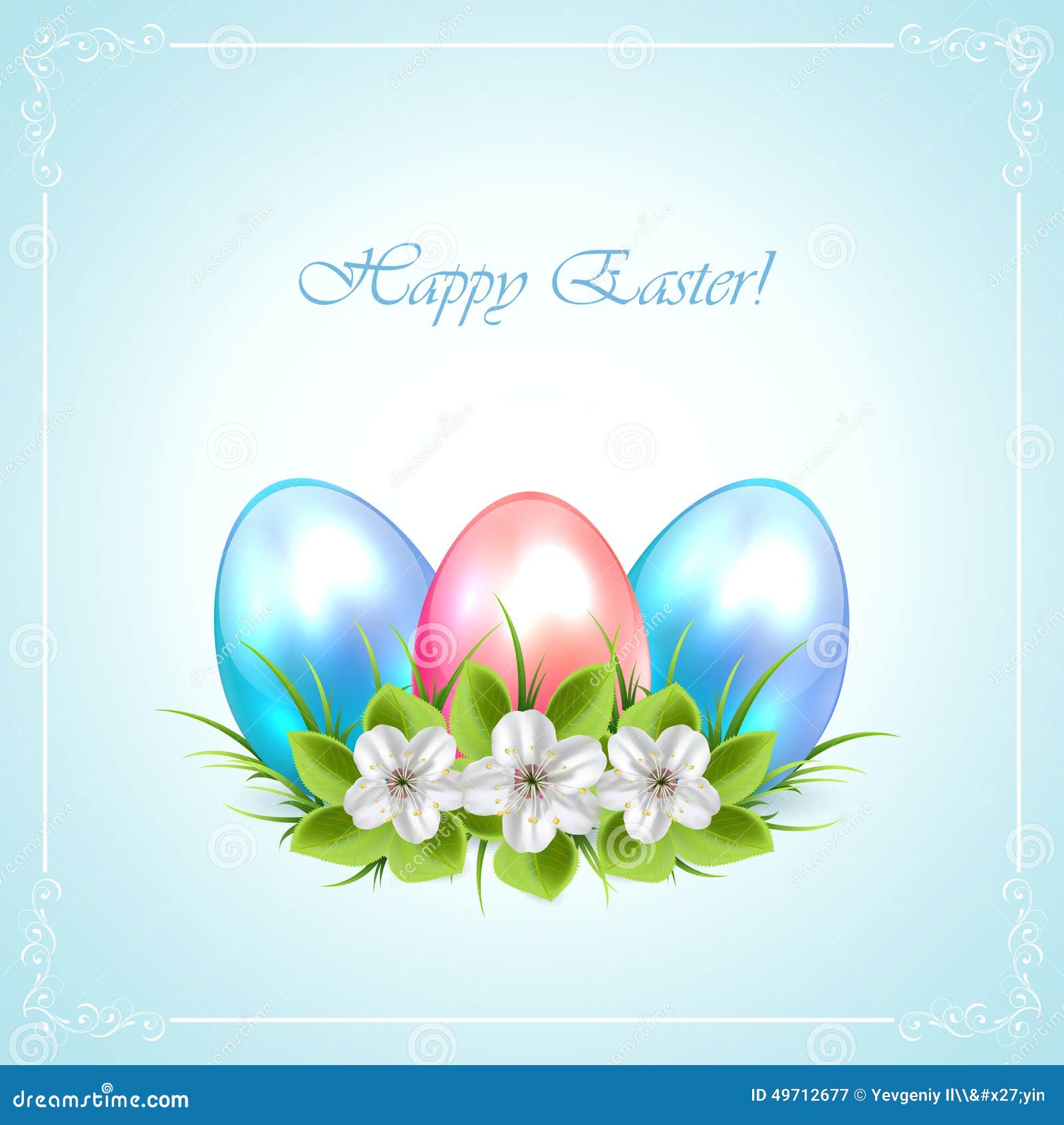 Three Easter Eggs with Flowers Stock Vector - Illustration of holiday ...