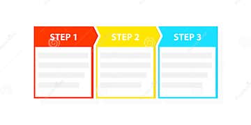 Three 3 Easy Steps Process Template Stock Vector - Illustration of ...