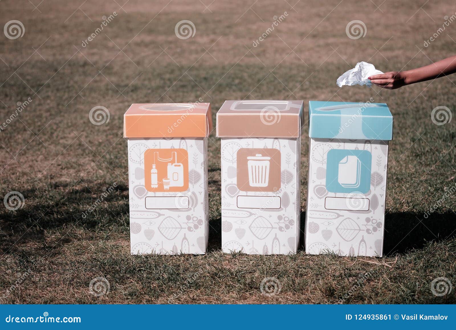 Three Garbage Cans for Separate Sorting for the Ecology of the Earth ...