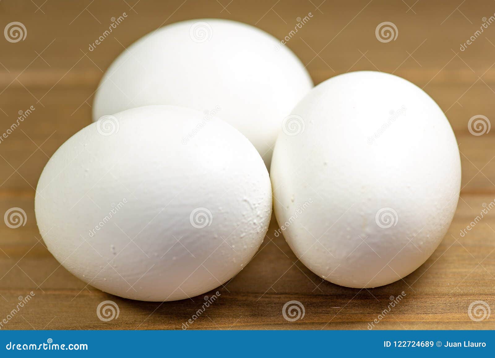 Three Eggs on the Kitchen Table Ready for Frying Stock Image - Image of ...