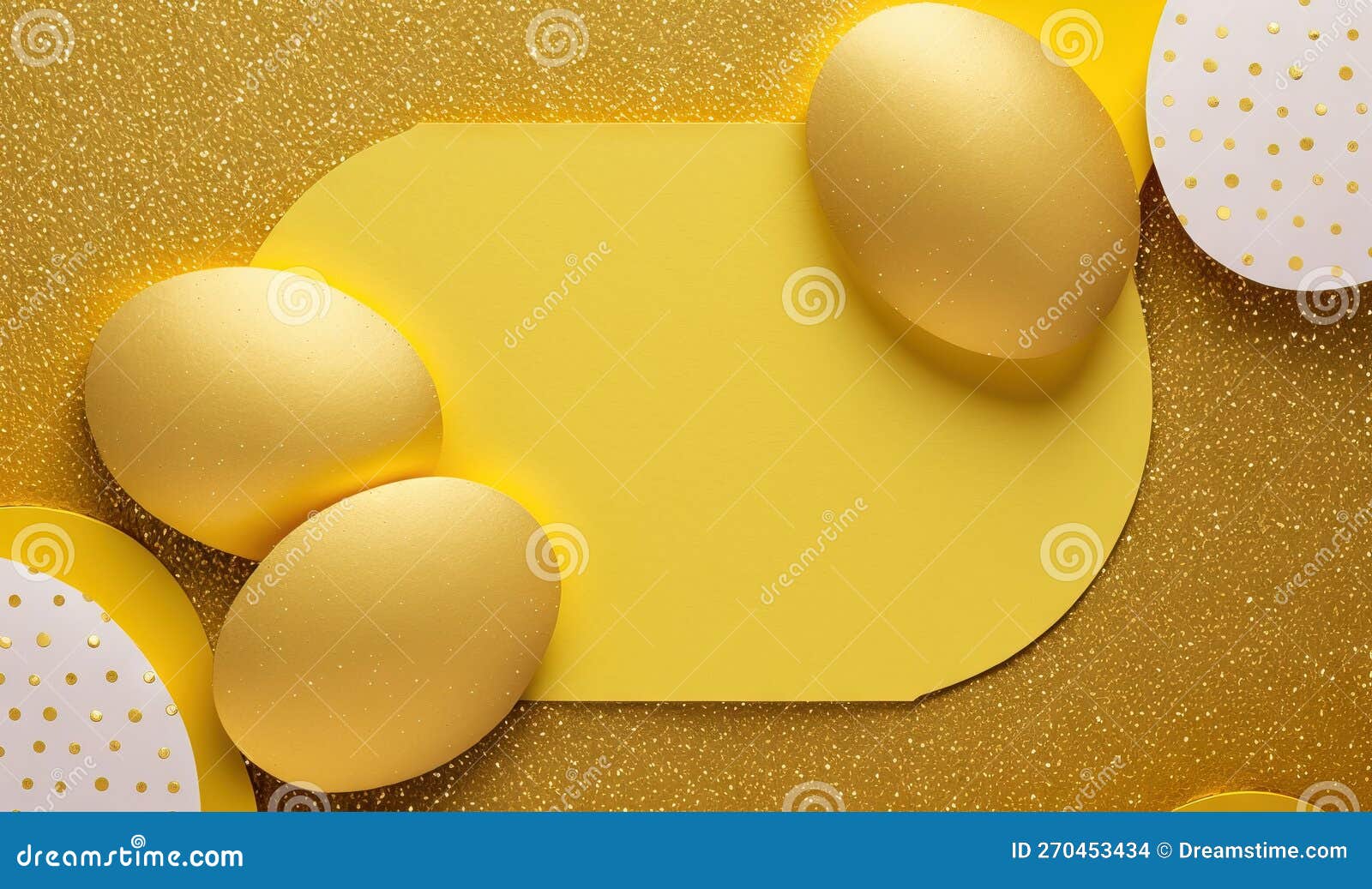 Three Eggs on a Yellow Background with a Yellow Paper Tag. Generative ...