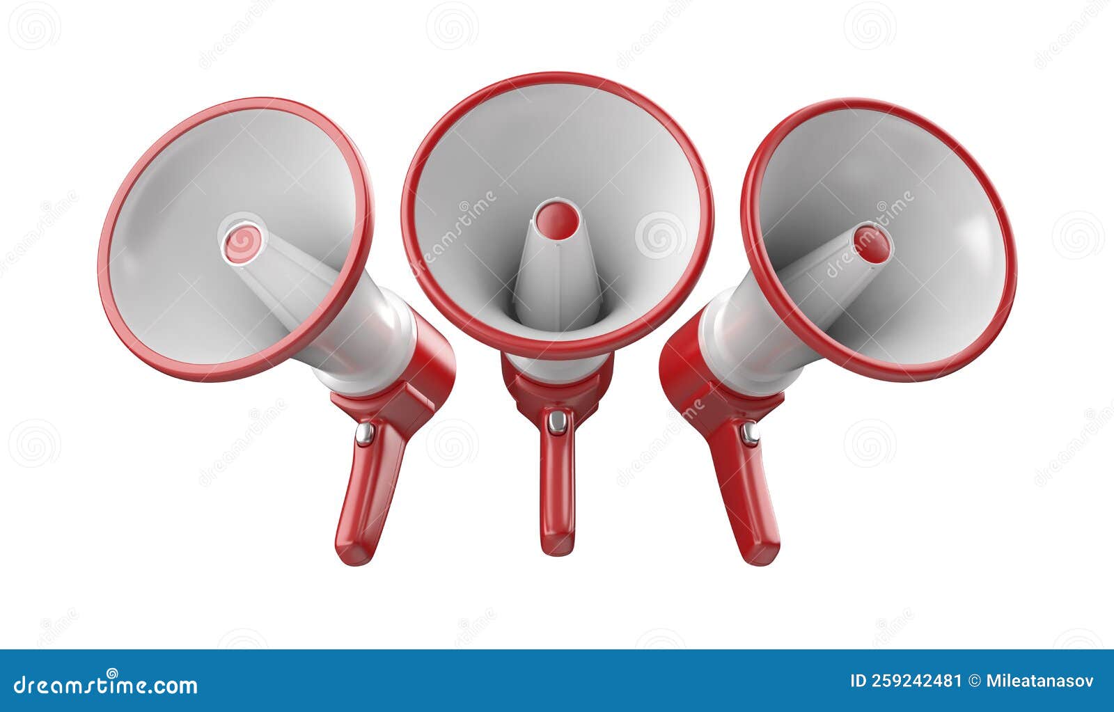 Three electric megaphones stock image. Illustration of amplifier ...