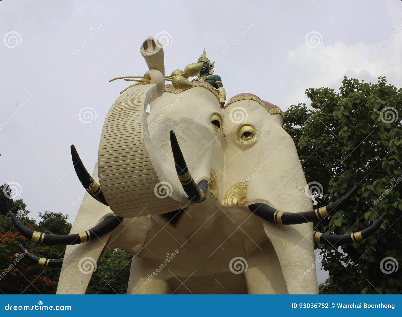Three Elephant Head Statue stock photo. Image of artistic - 93036782