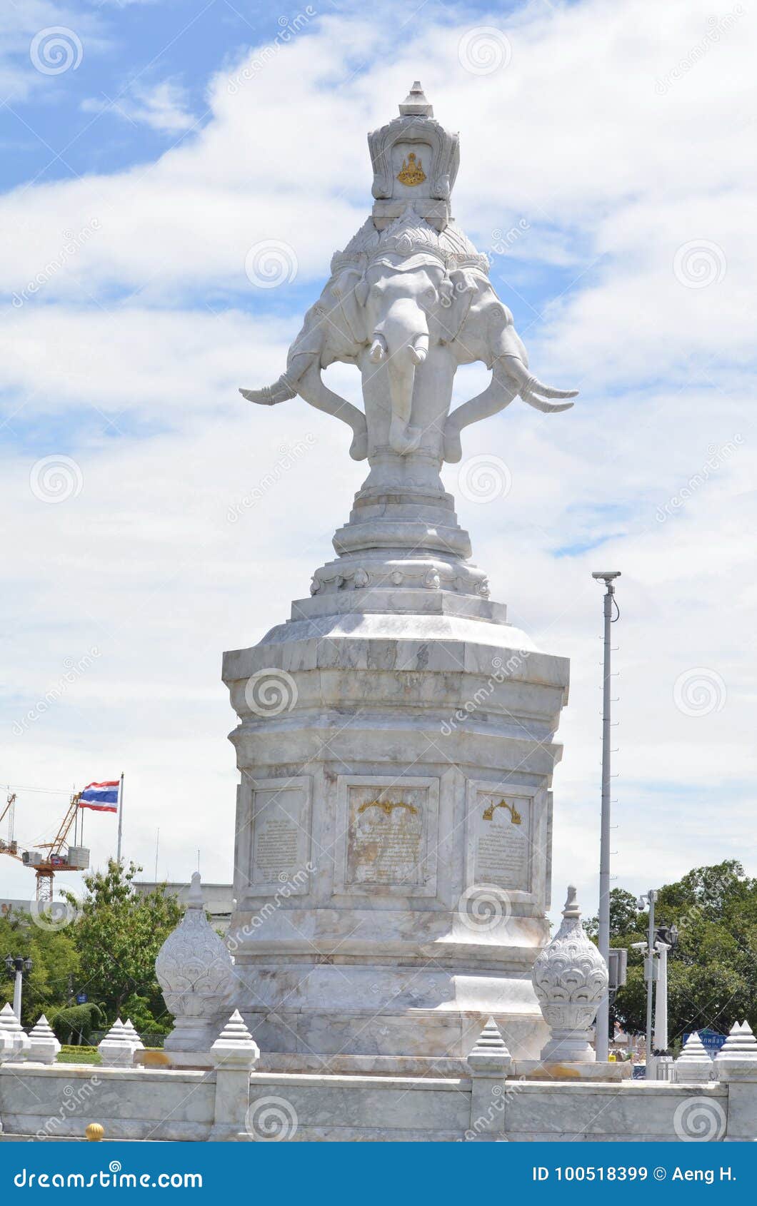 Three Elephant Statue. stock image. Image of luang, photographed ...
