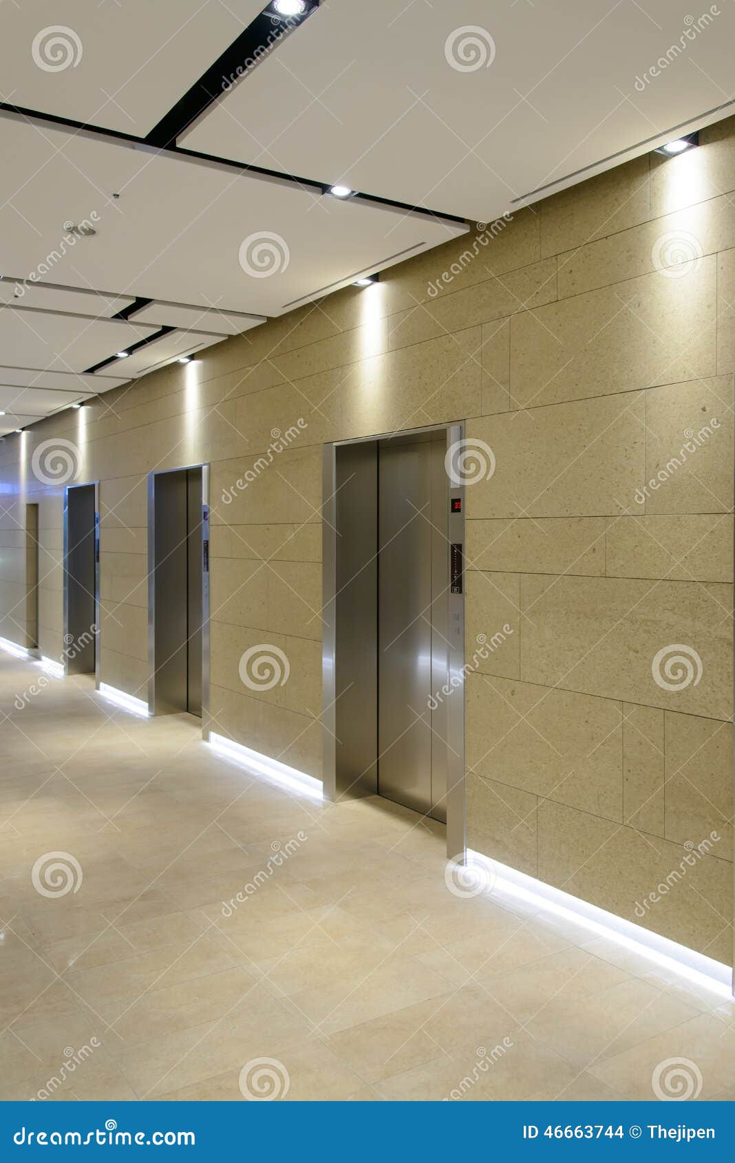 Three elevator doors stock photo. Image of marble, architecture - 46663744