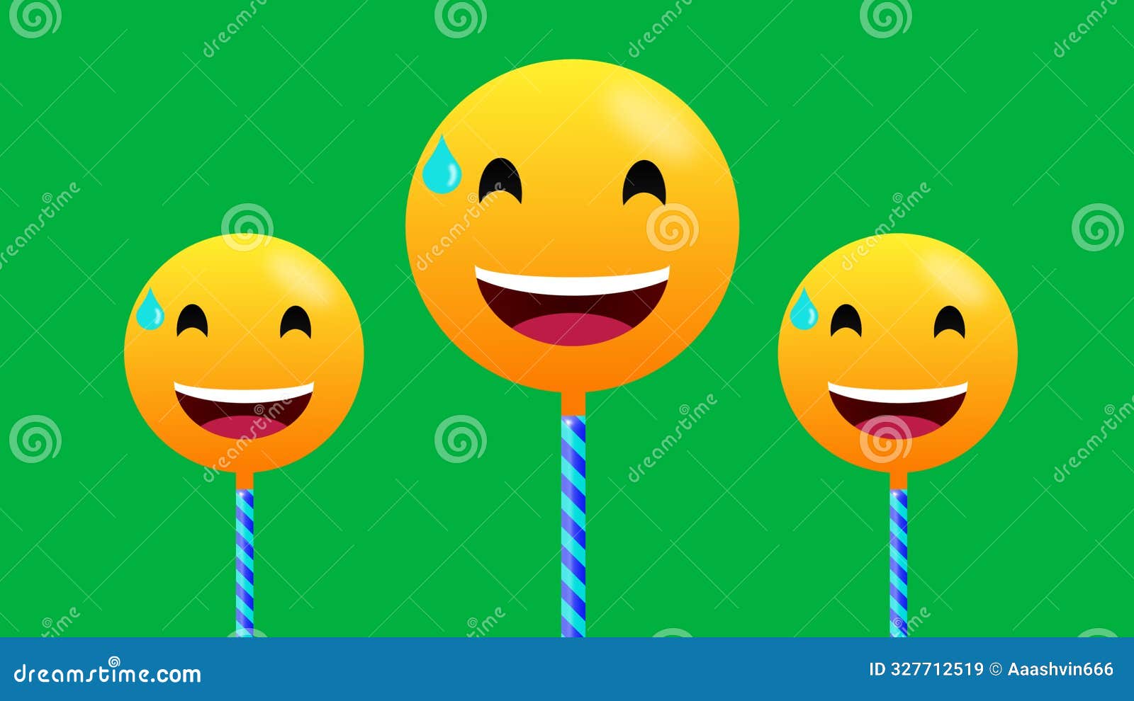 Awkward Situation Laughing Emoji Illustration Isolated On Green Screen ...