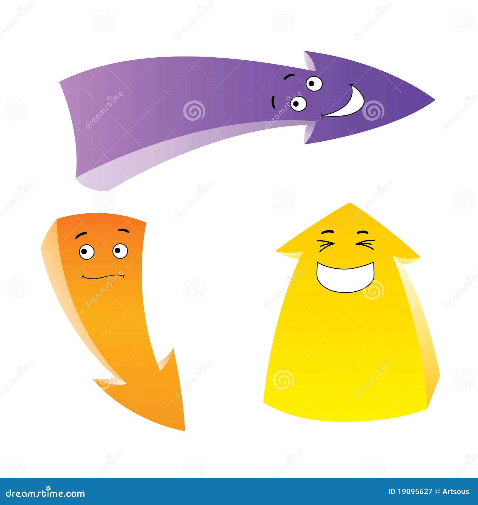 Three Emotion Arrows Cartoon Vector | CartoonDealer.com #19075143