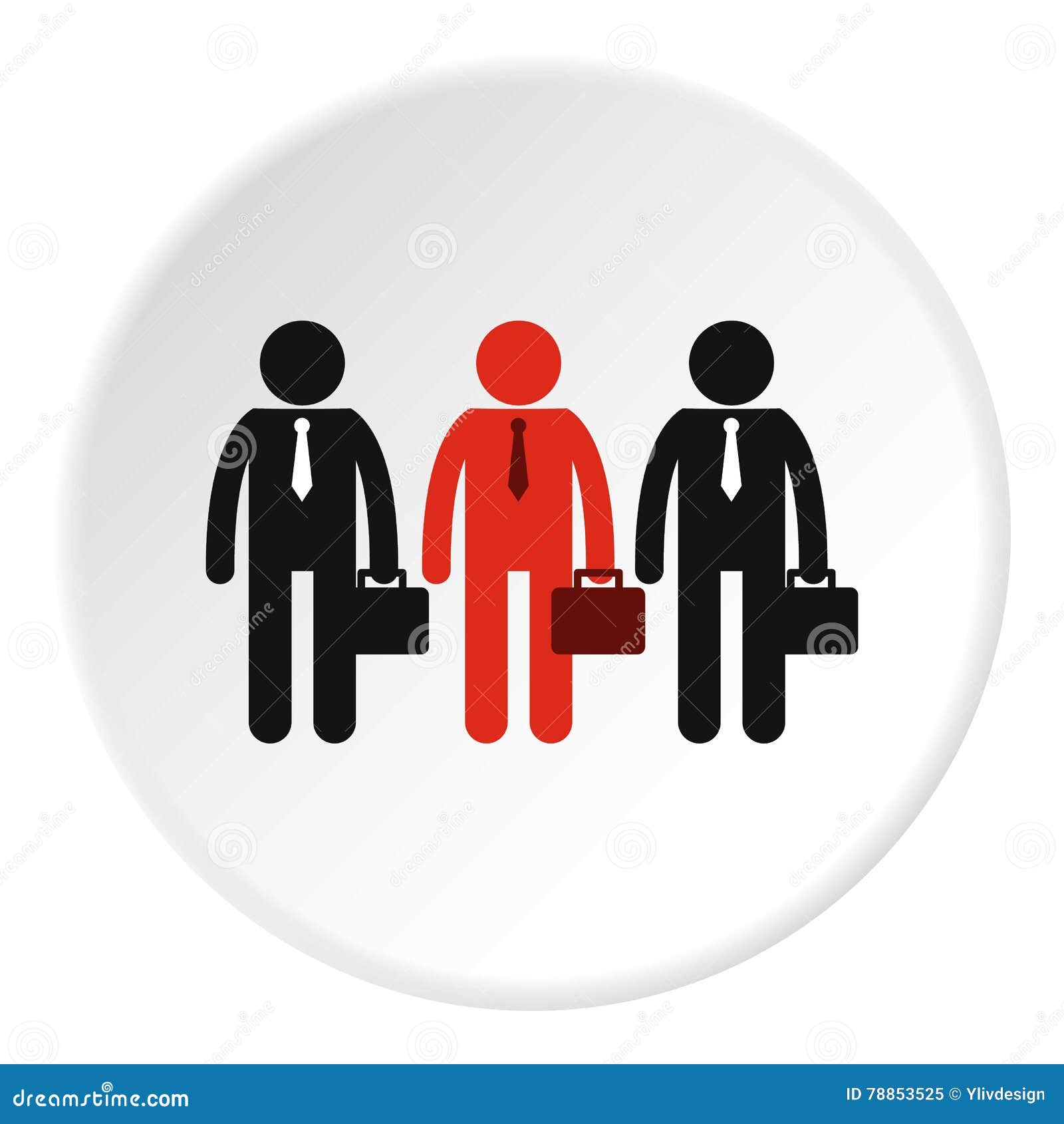 Three Employees Icon, Flat Style Stock Vector - Illustration of ...