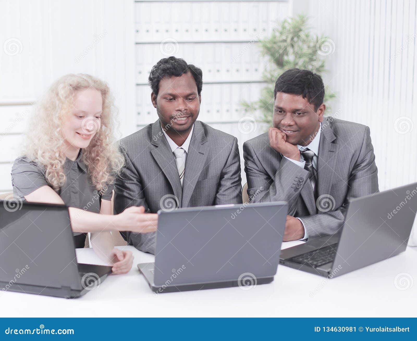 Employees Sitting on the Workplace in the Office Stock Image - Image of ...