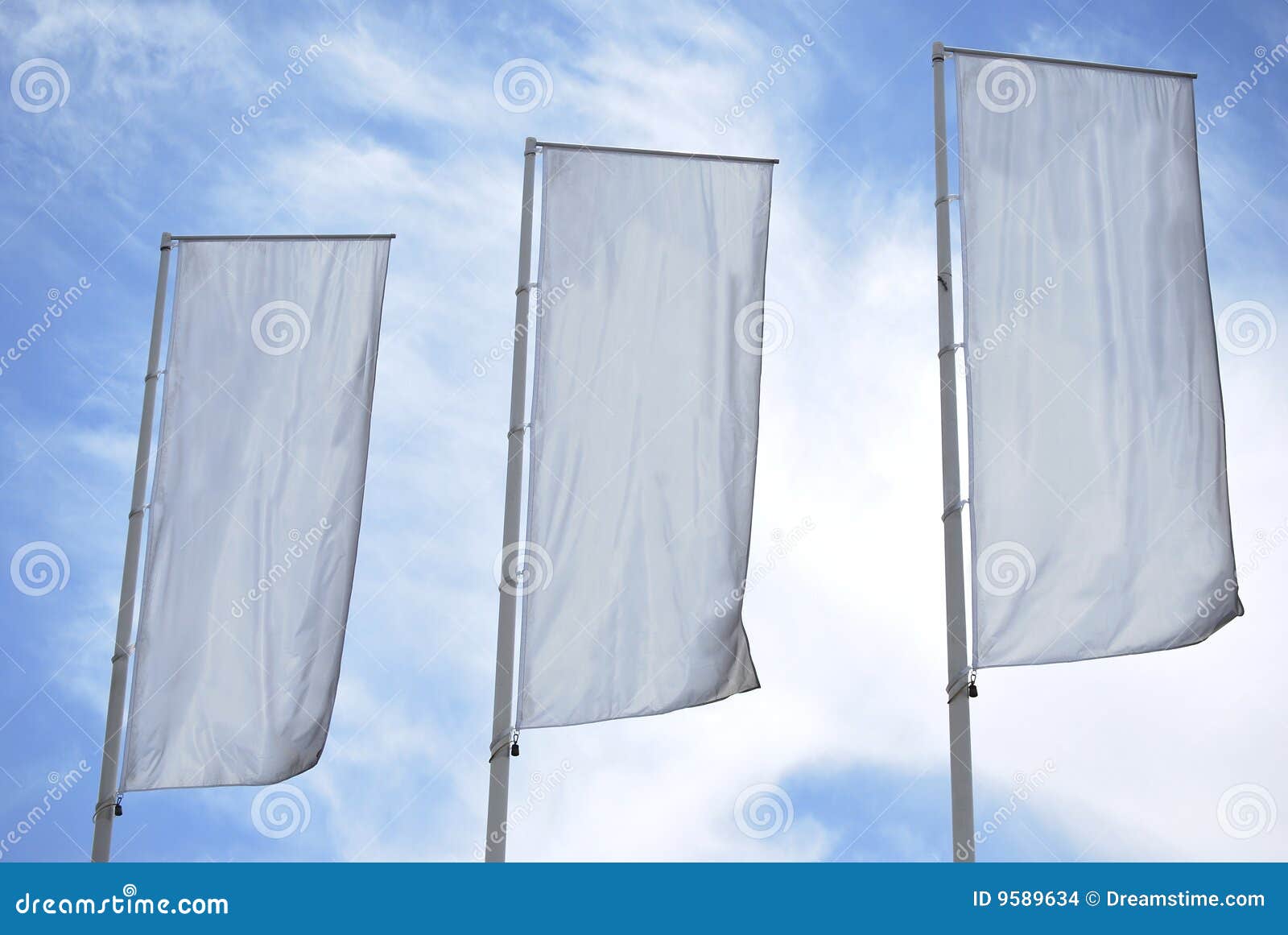 Three empty banners stock photo. Image of movement, flag - 9589634