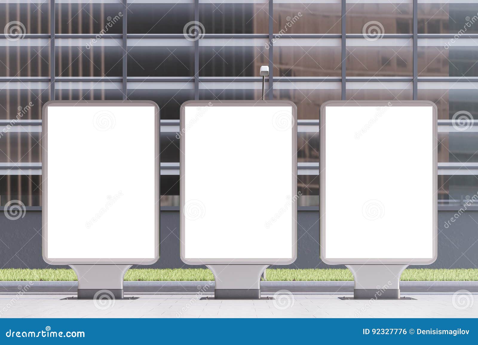 Three Empty Billboards, Front Stock Illustration - Illustration of ...