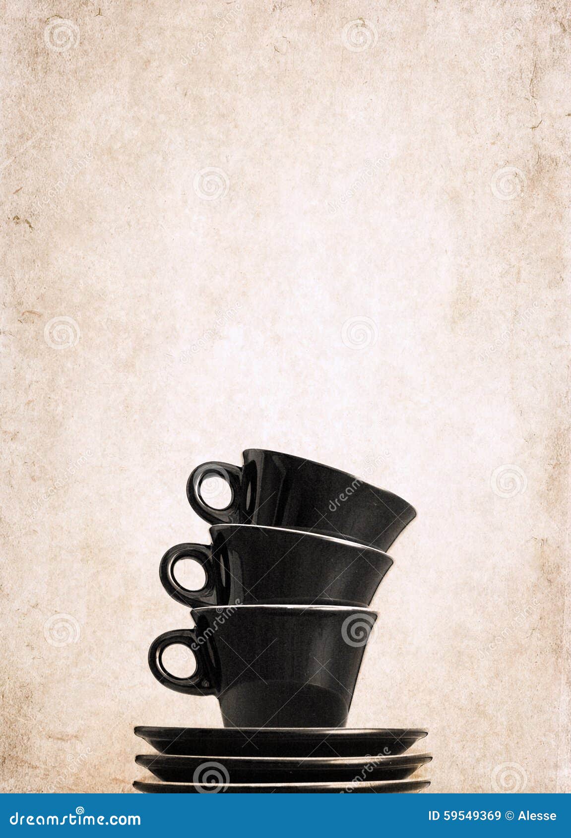 Three Empty Black Coffee Cups Stock Image - Image of drink, painting ...