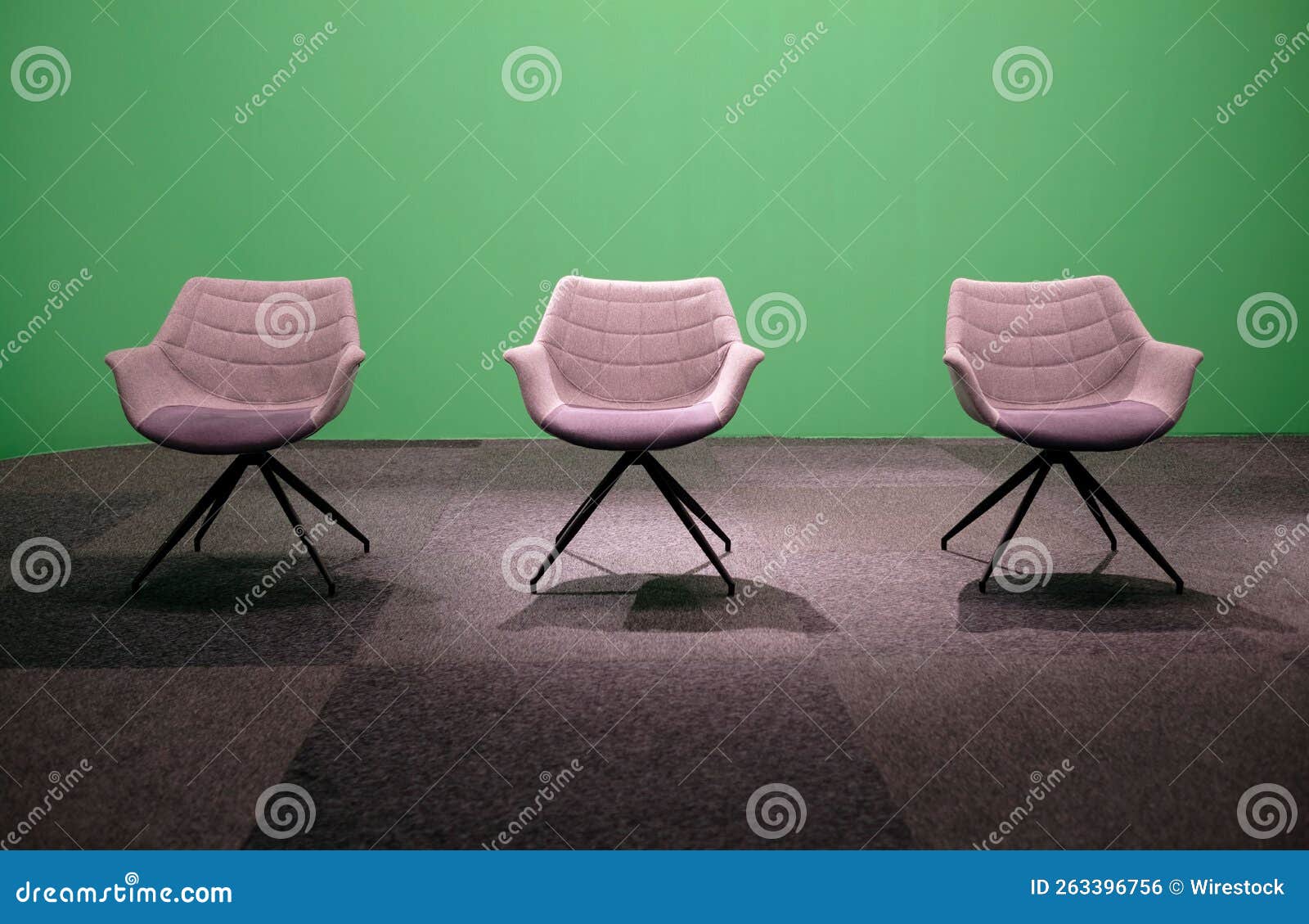 Three Empty Chairs in a Studio Stock Photo - Image of show, chairs ...
