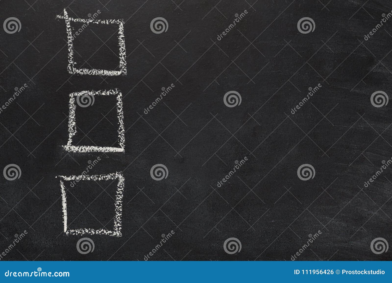 Empty Checkboxses Drawn with Chalk on Black Background Stock Photo ...
