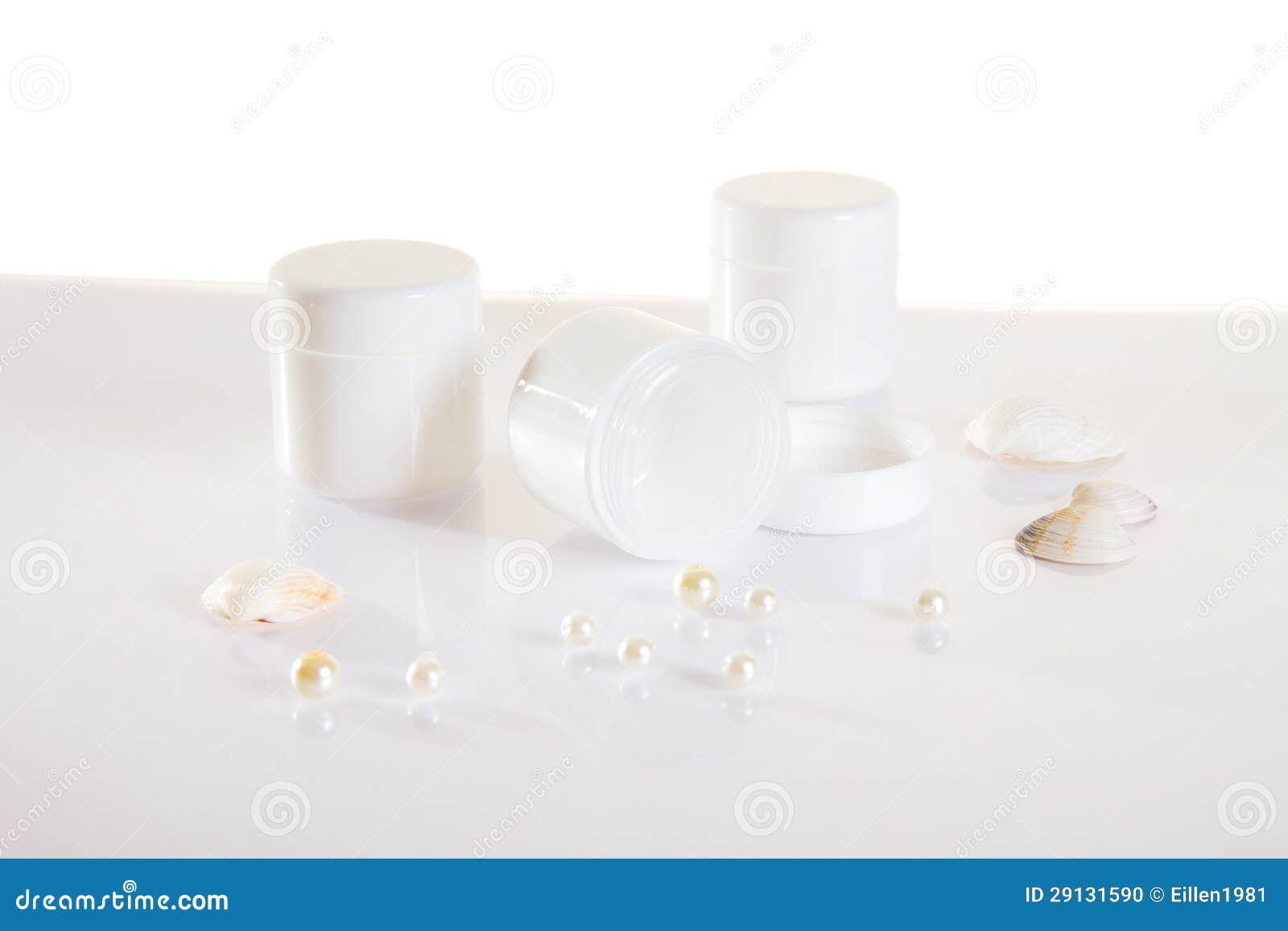 Three Empty cream jars stock photo. Image of beauty, medicine - 29131590