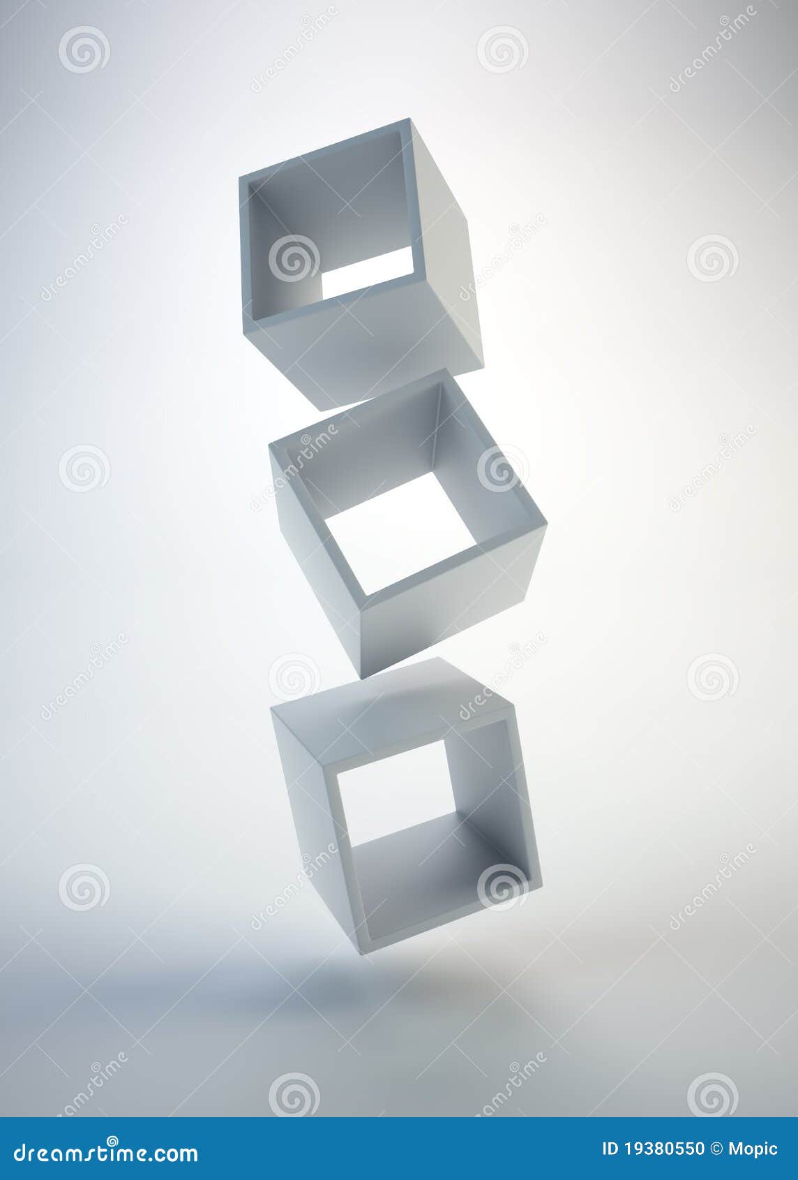 Three empty floating boxes stock illustration. Illustration of house ...