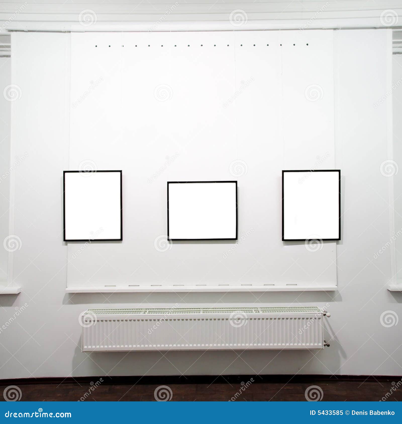Three Empty Frames on White Wall Stock Image - Image of creativity, light: 5433585