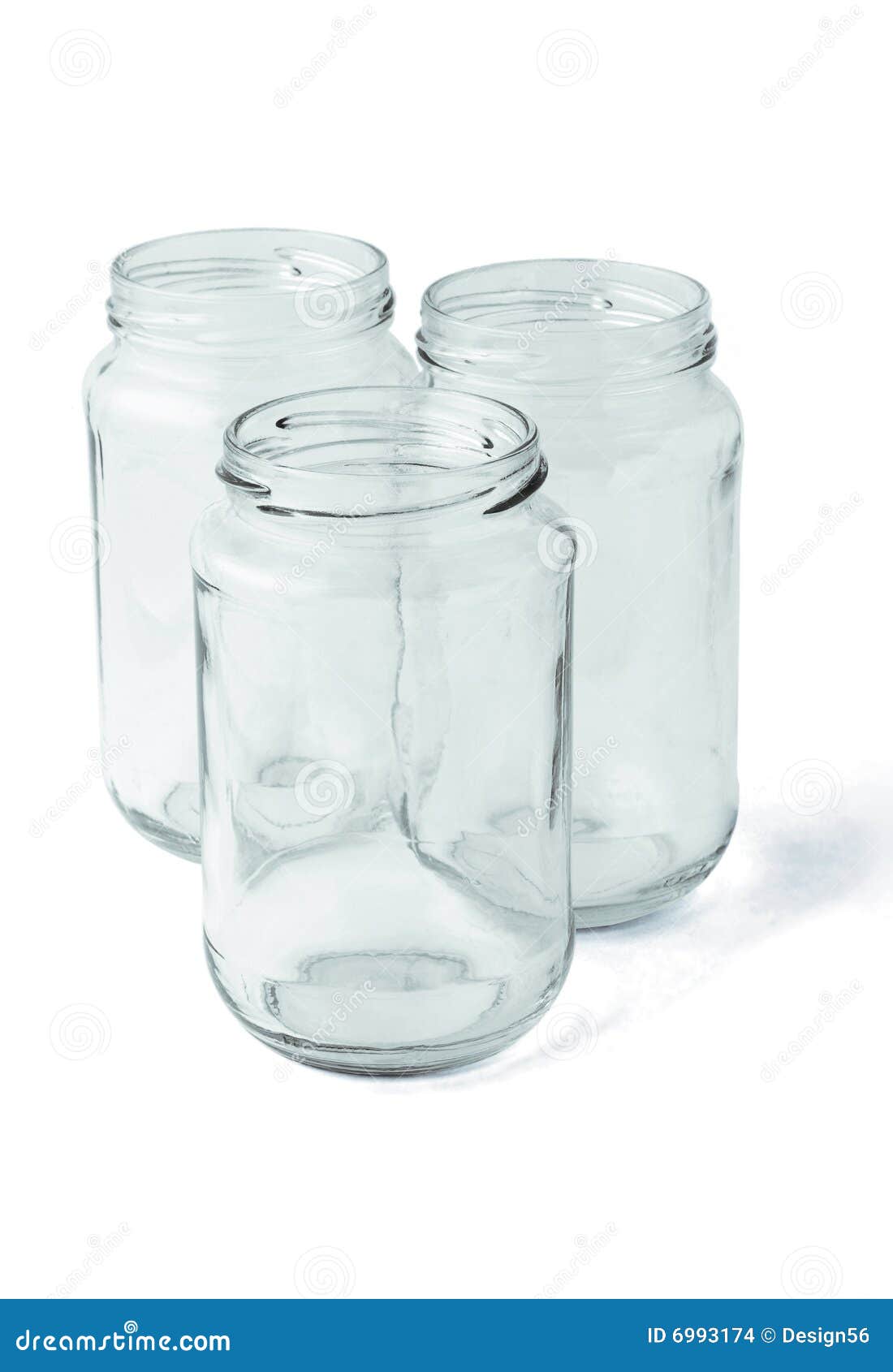 Three empty glass jars stock photo. Image of translucent - 6993174