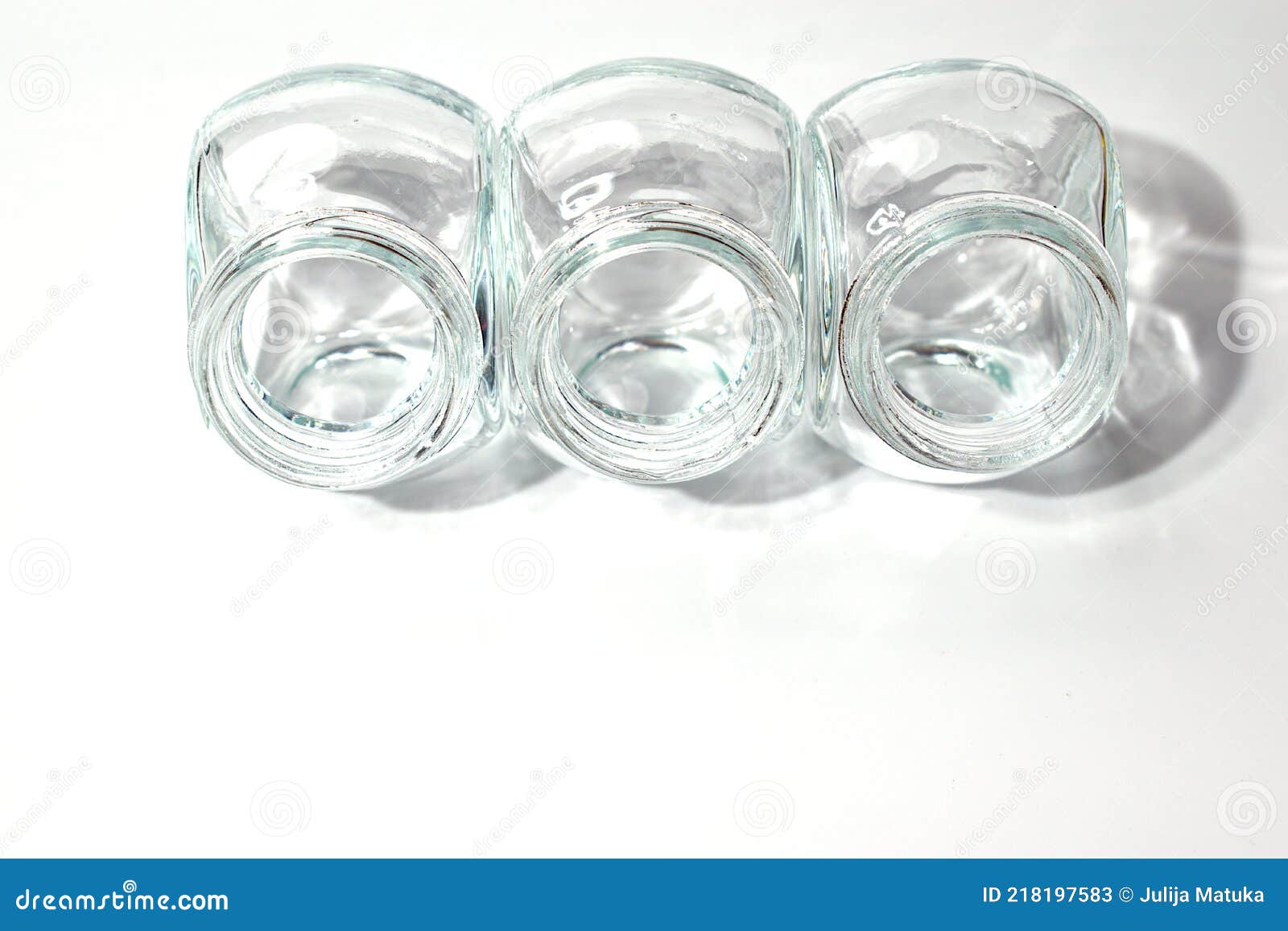 Three Empty Glass Jars are Unlikely. Isolate Stock Image - Image of ...