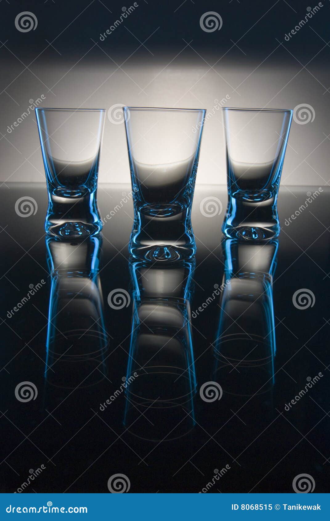 Three Empty Glasses stock image. Image of black, reflected - 8068515