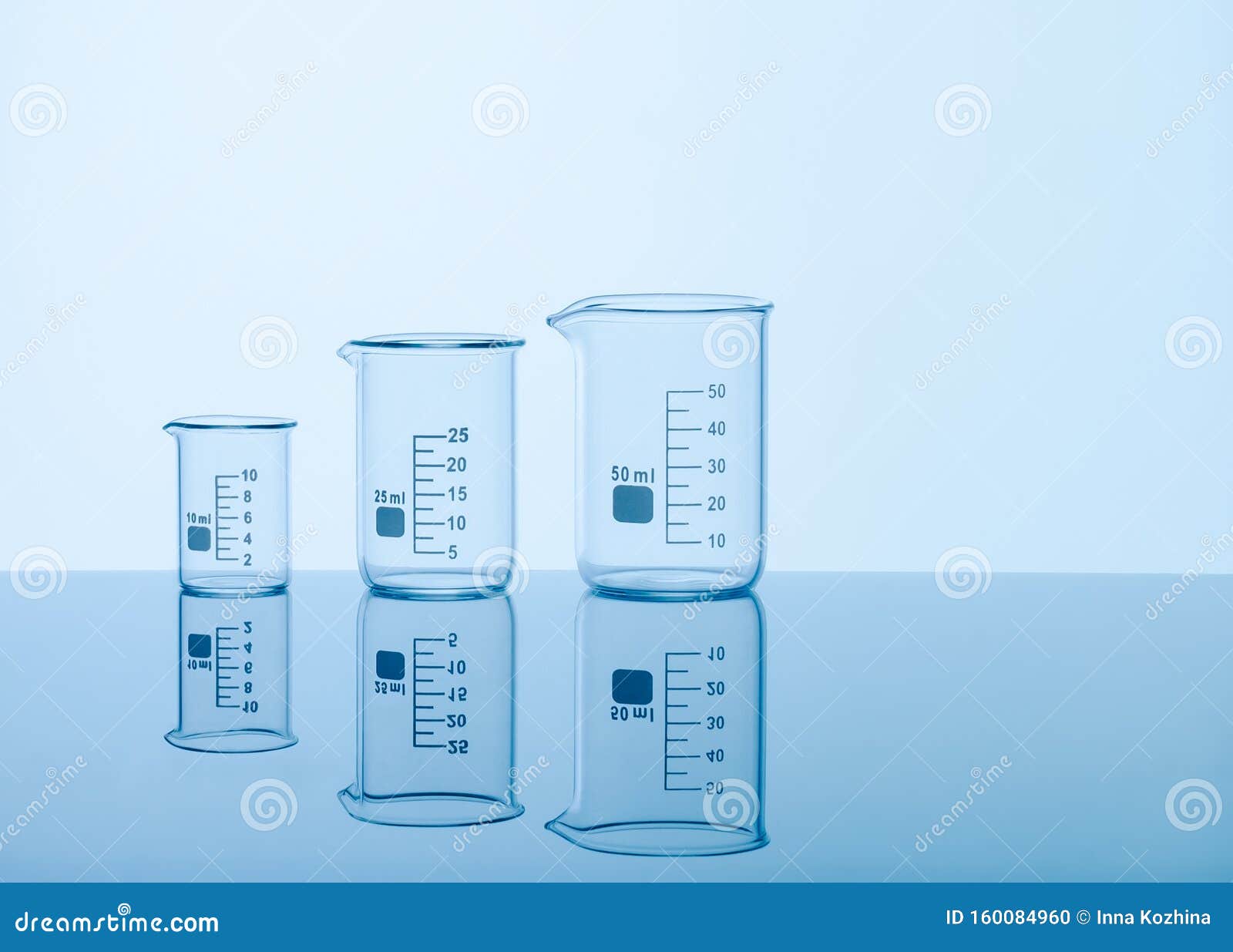 Three Empty Measuring Beakers Stock Photo - Image of measurements ...
