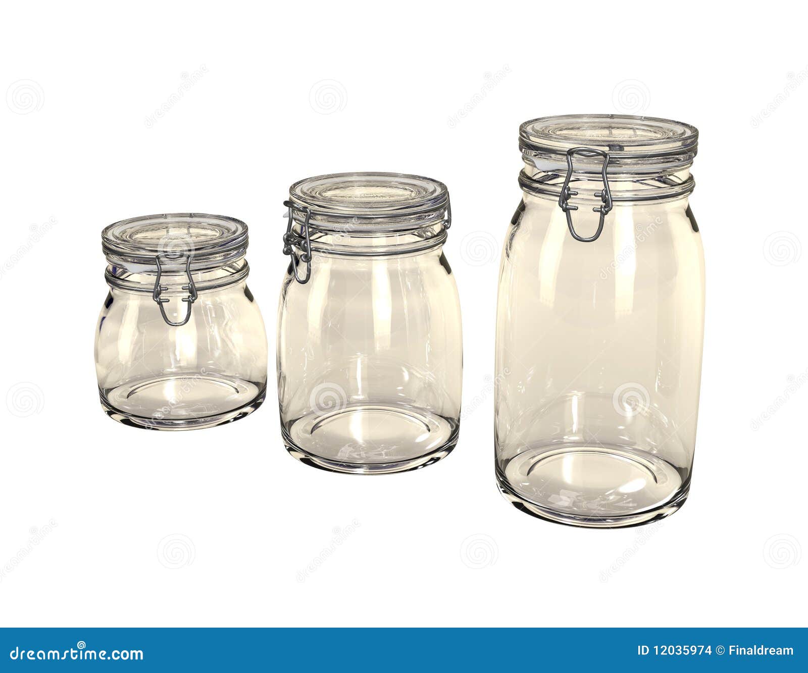 Three Empty Preserving Jars. Stock Illustration - Illustration of ...