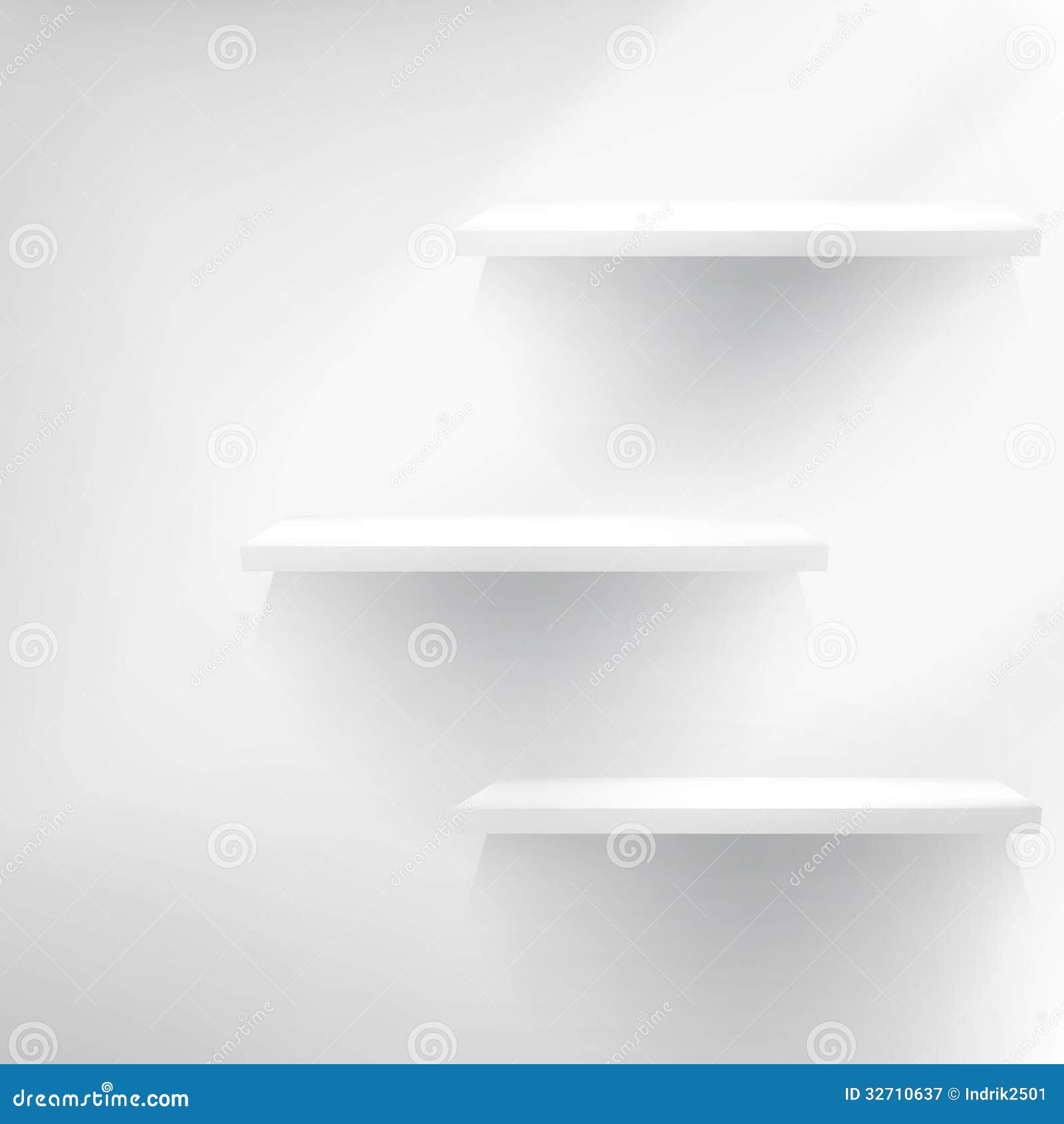 Three empty shelves. stock vector. Illustration of light - 32710637