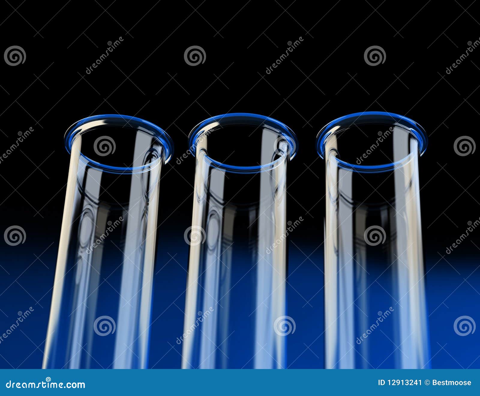 Three Empty Test Tubes. View from Below. Stock Illustration ...