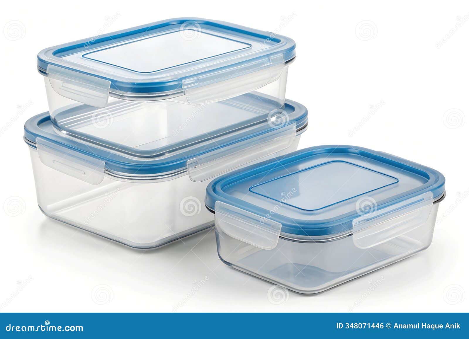 Three Empty Transparent Plastic Food Storage Containers are Neatly ...