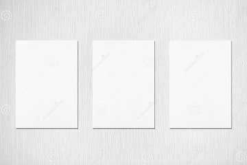 Three Empty White Vertical Rectangle Poster or Card Mockups Stock Photo ...