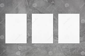 Three Empty White Vertical Rectangle Poster Mockups Stock Image - Image ...