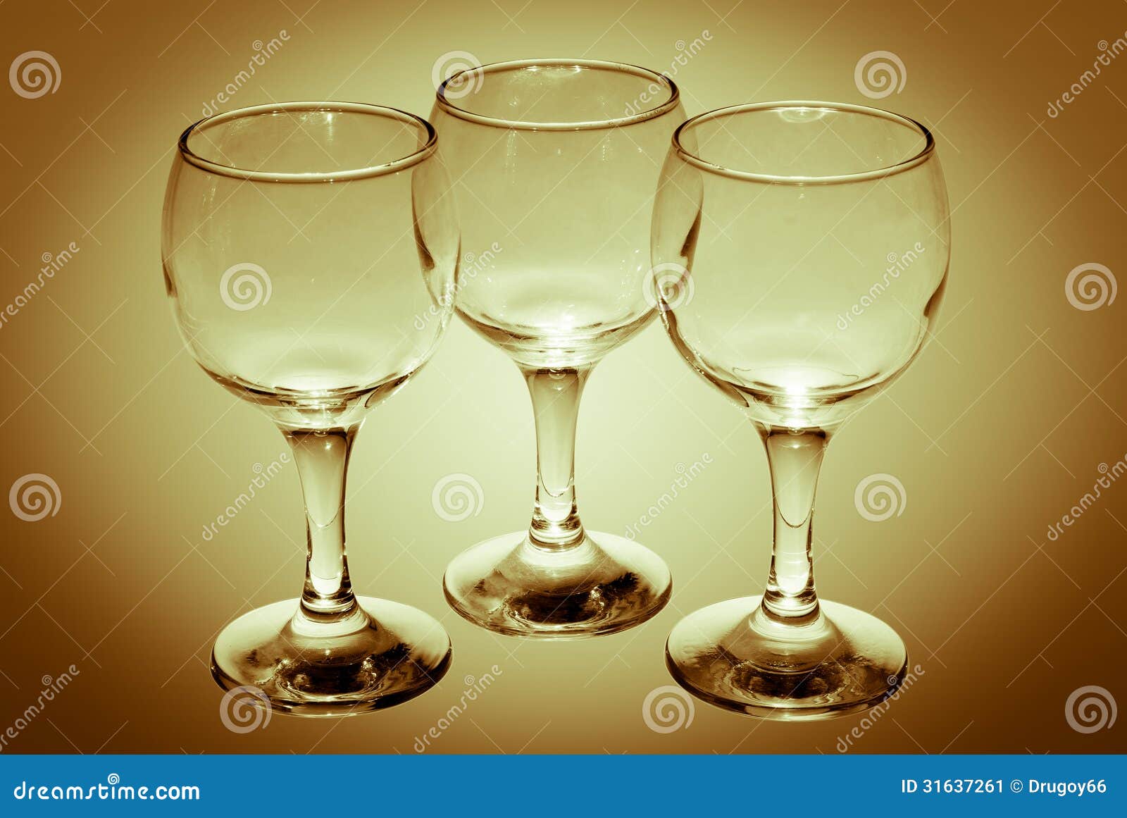 Three empty wine glass stock image. Image of group, shiny - 31637261
