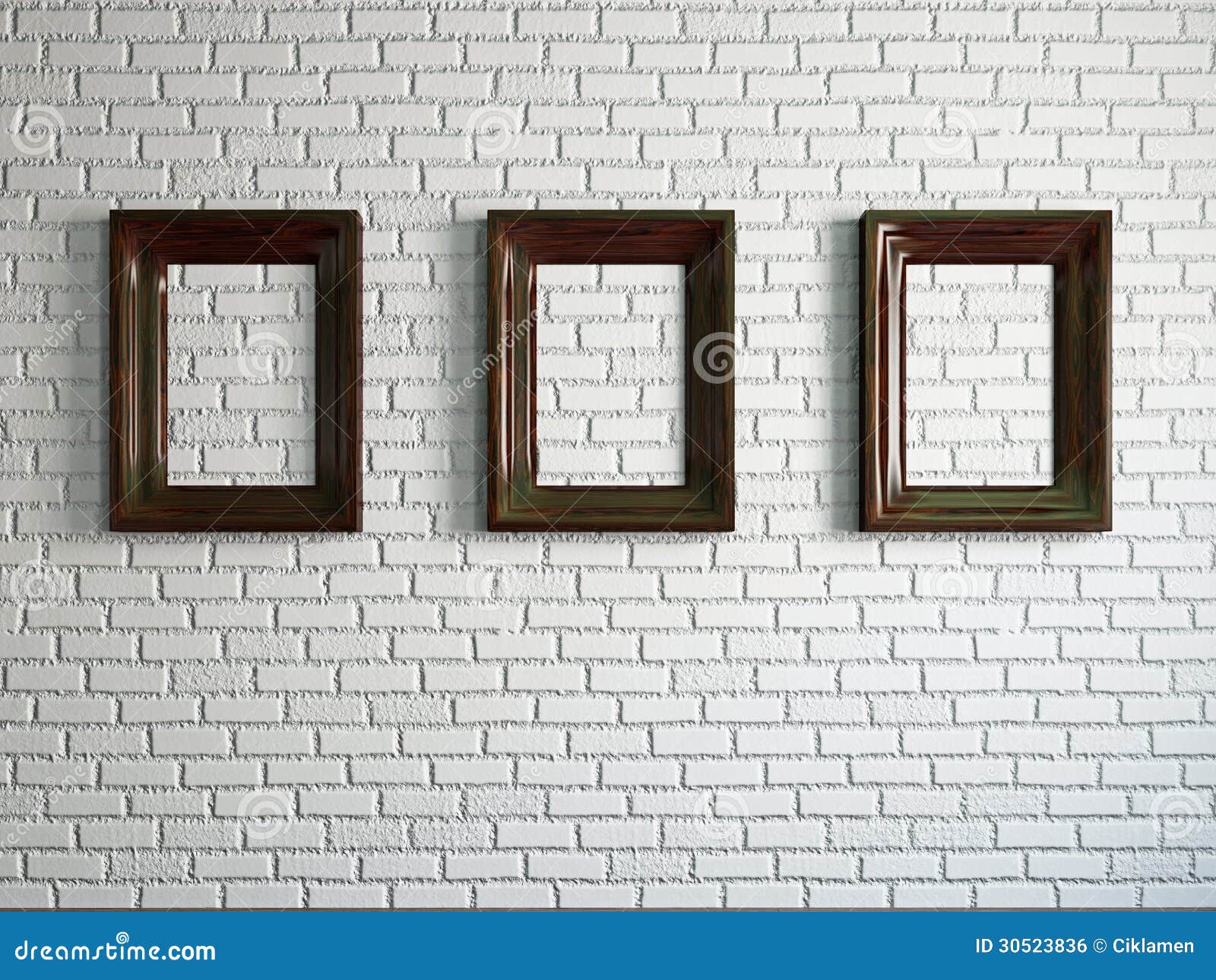 Three empty wooden frames stock illustration. Illustration of ...