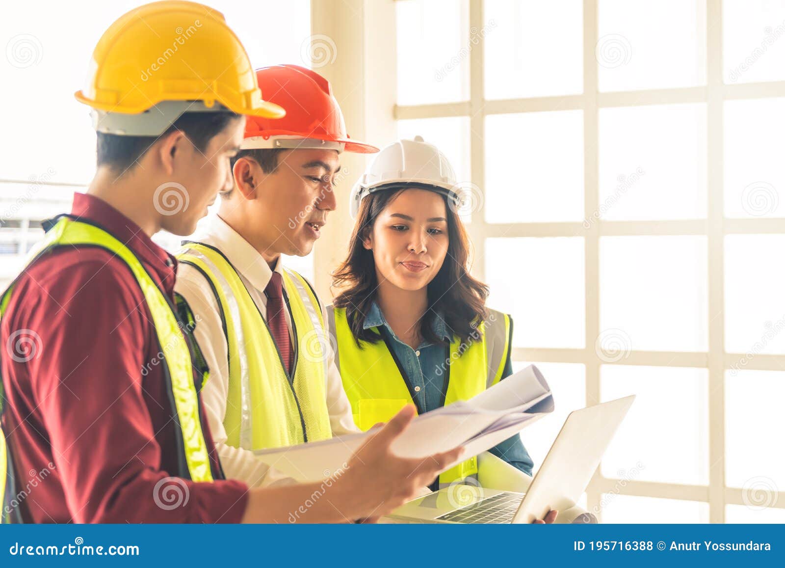 Engineer Male and Female is Discussing on Document and Computer in a ...