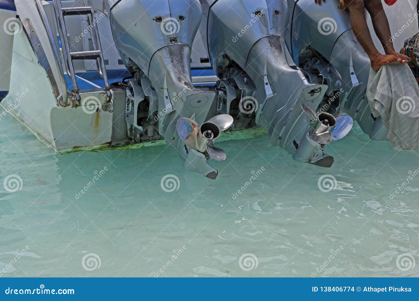 Three Engines Under One Wing And Cargo Plane Landing Gear. Turbines ...