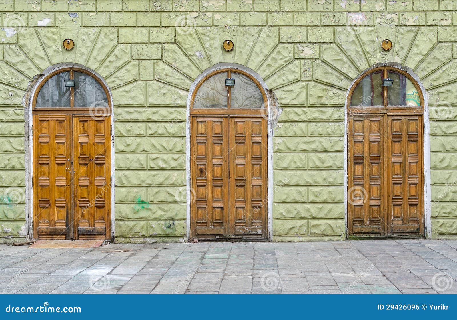 Three entrance stock photo. Image of collapse, plaster - 29426096