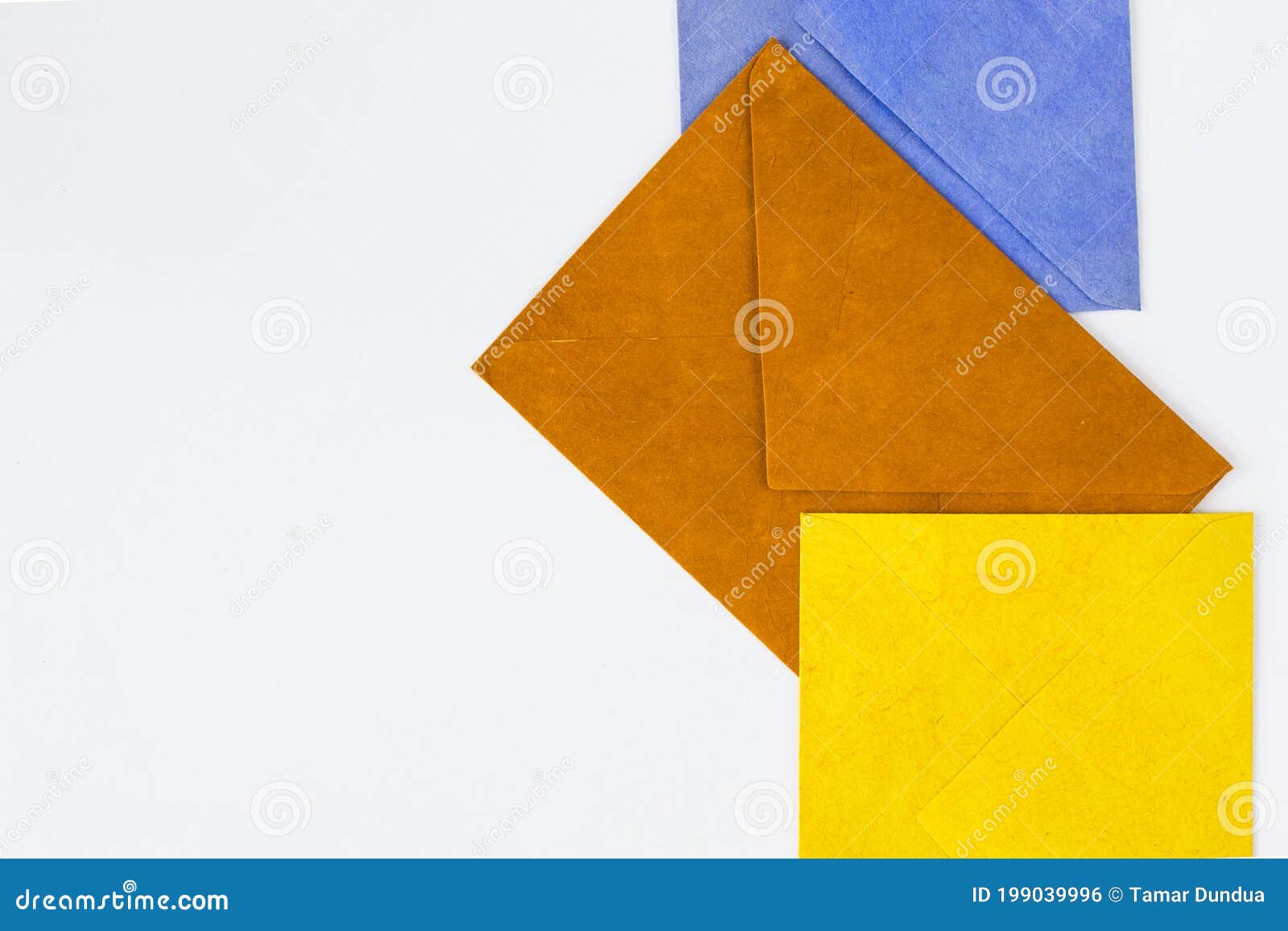 Colorful Three Envelope on the White Background Stock Photo - Image of ...