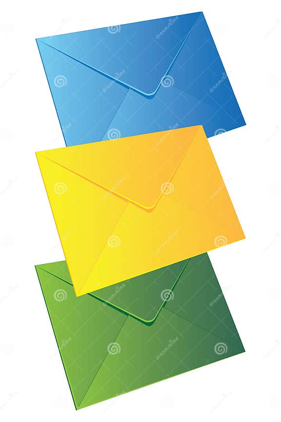 Three envelopes stock vector. Illustration of notification - 23799263