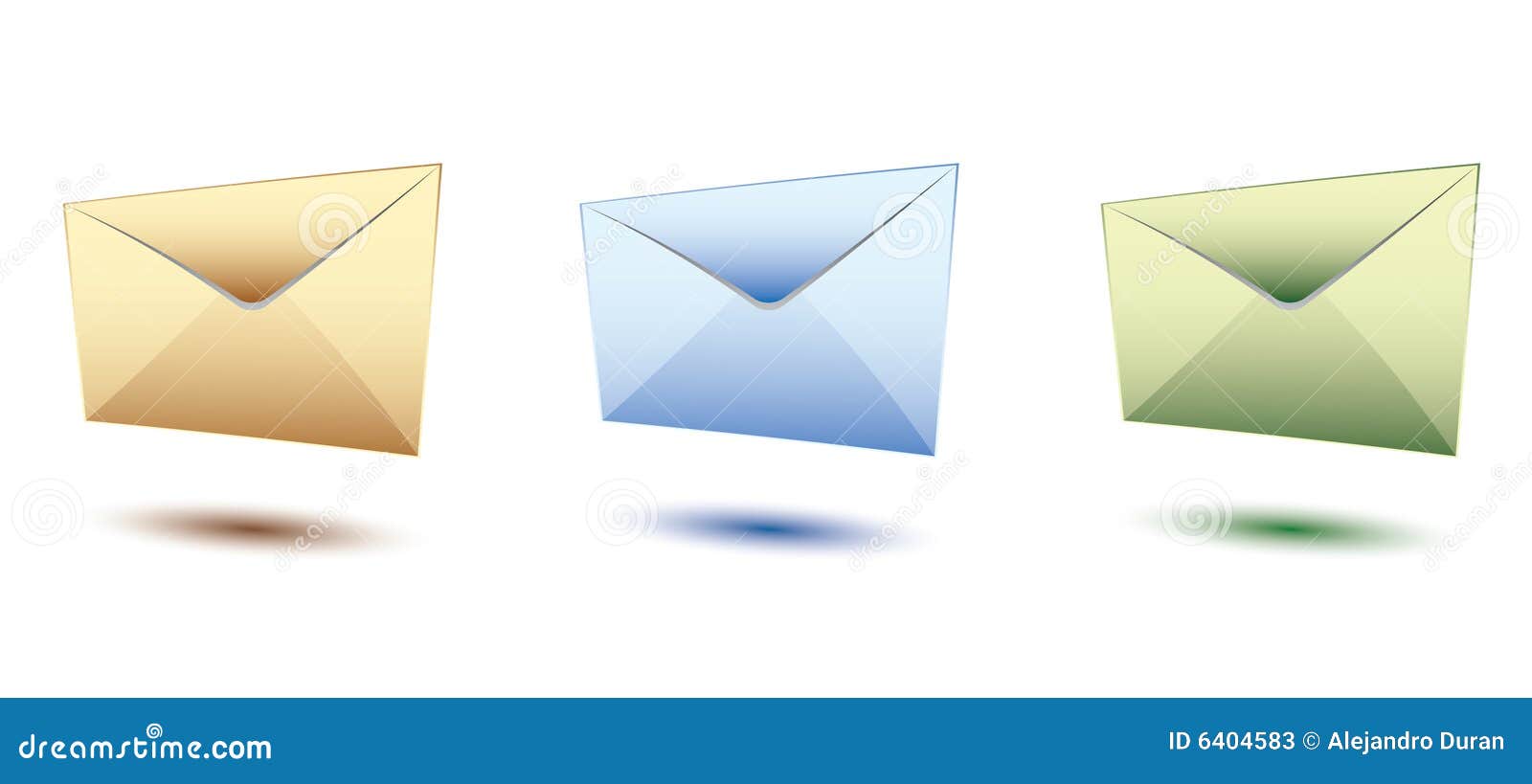 Three envelopes stock vector. Illustration of logo, business - 6404583