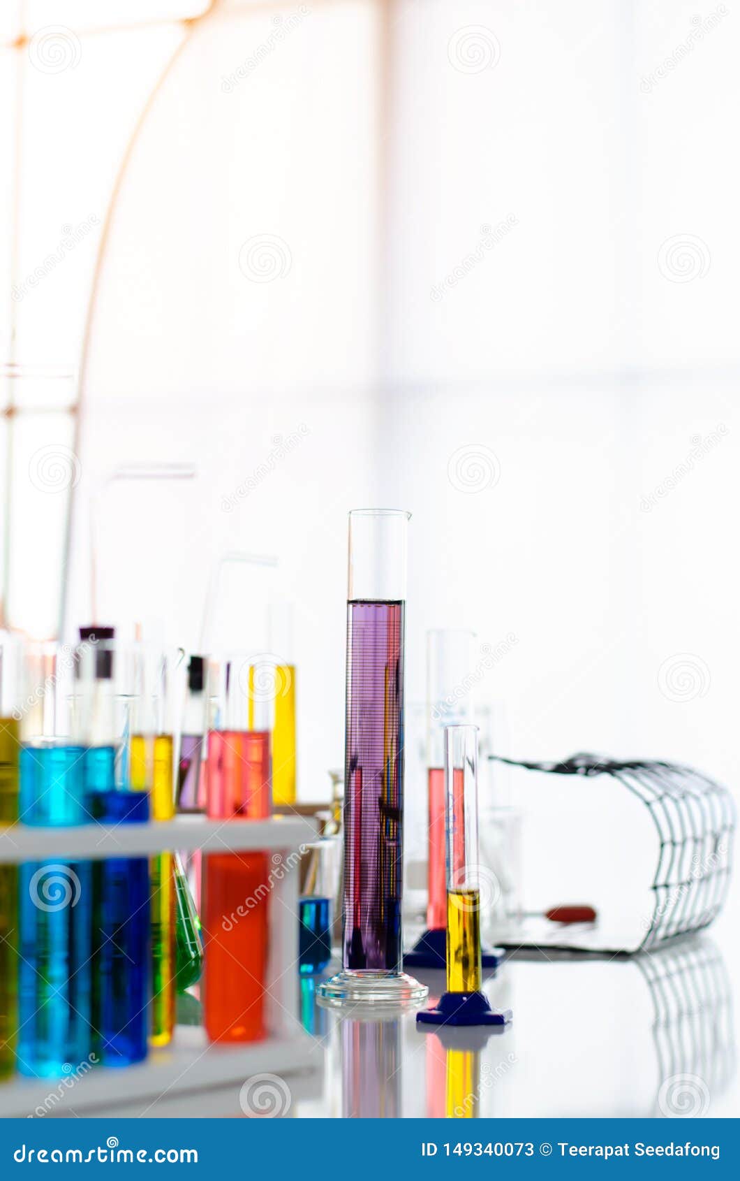 Three Erlenmeyer Flask , Glassware on Science Laboratory Research and ...