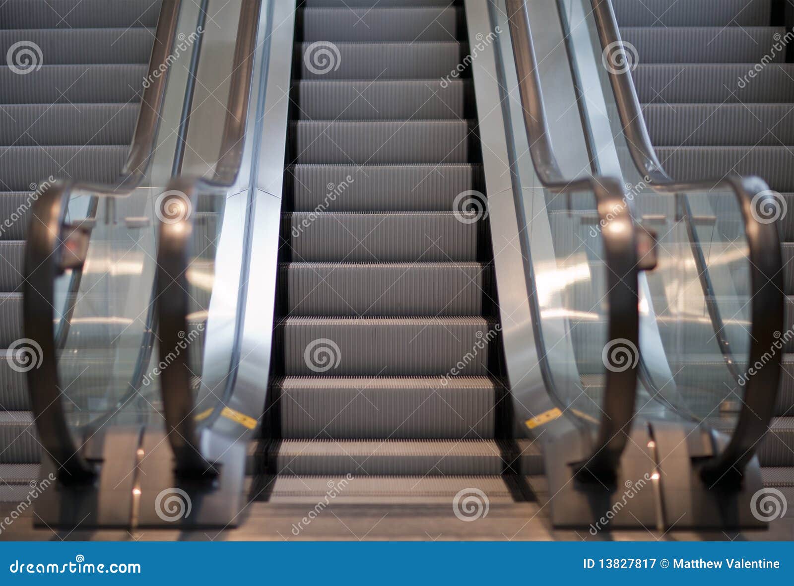 Three escalators stock image. Image of horizontal, handrail - 13827817
