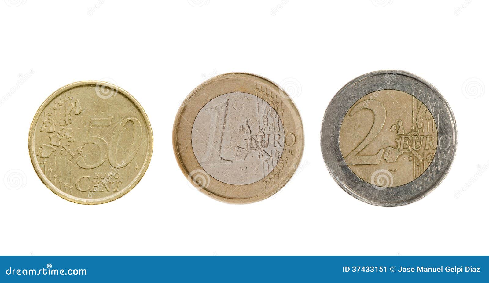 Three Euro coins isolated stock image. Image of isolated - 37433151