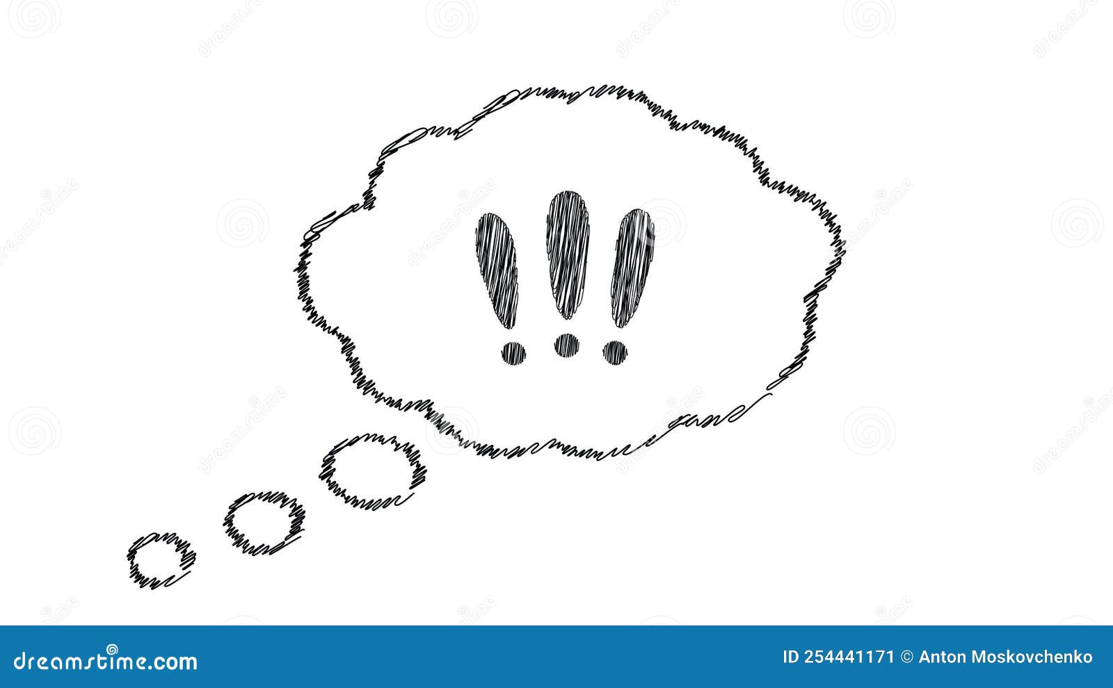 Three Exclamation Marks or in a Cloud Icon, Speech Bubble on White ...